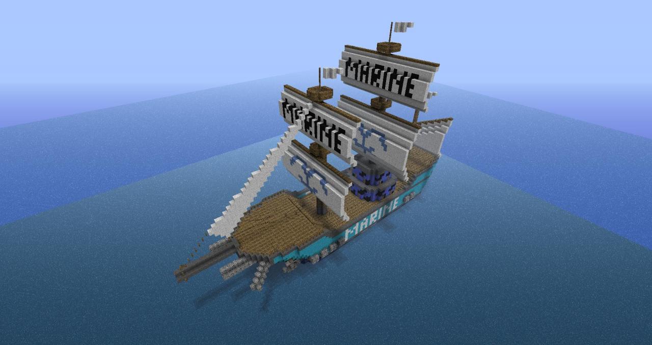 Minecraft One Piece Marine Ship Minecraft Map