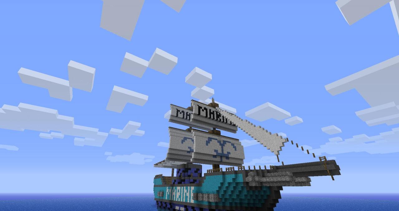 Minecraft One Piece Marine Ship Minecraft Map