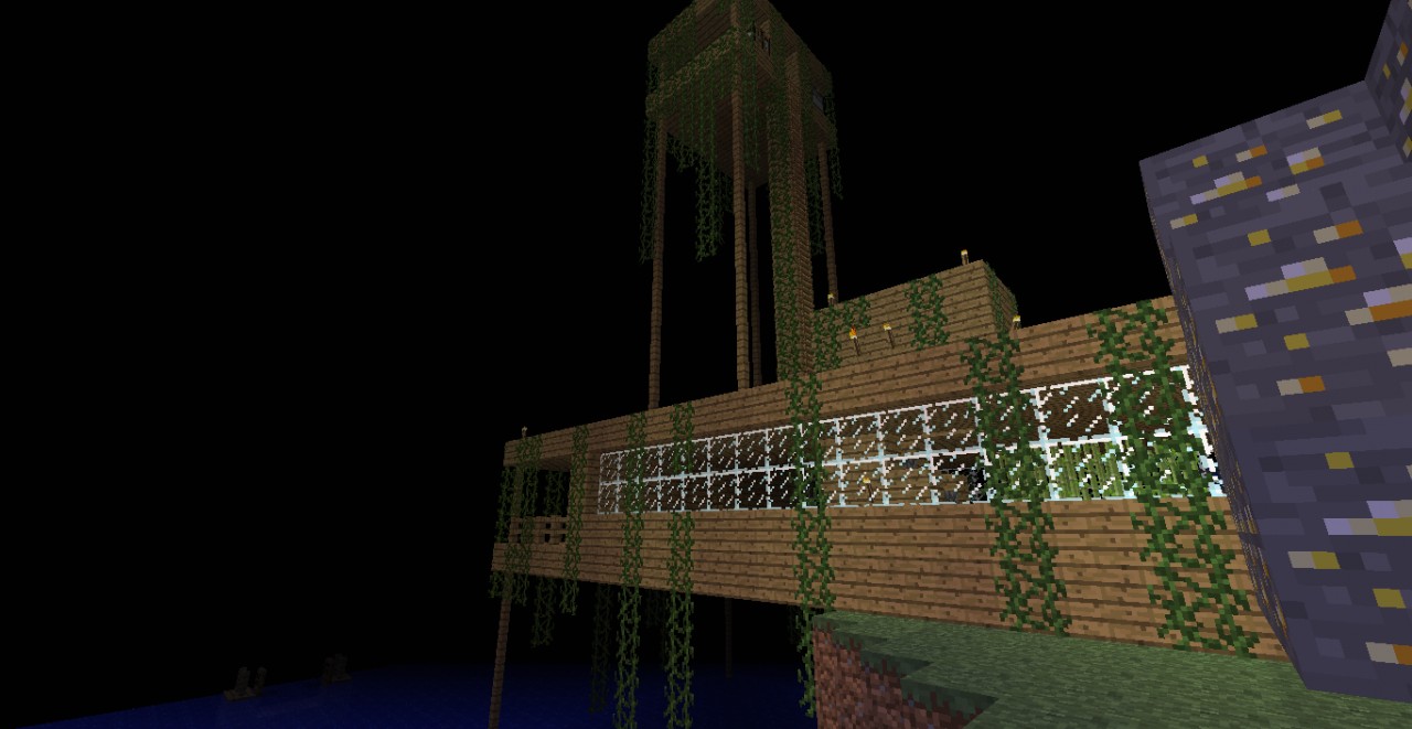 Ababdoned villa with Ore Trees and Mine w/ underground ravine Minecraft Map
