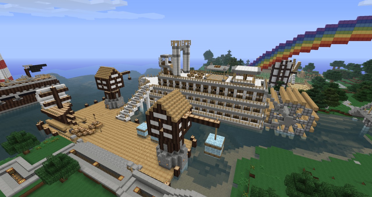 Harbour with Cruiser Minecraft Map