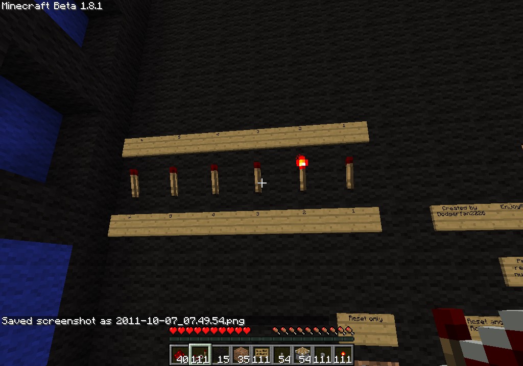 Dice (random number generating) Minecraft Map