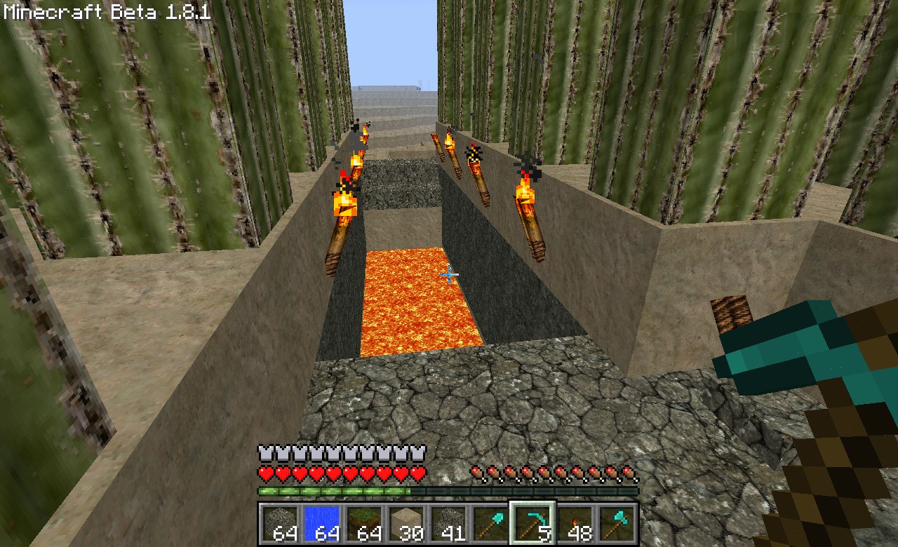 lava draw bridge with cactaceous Minecraft Map