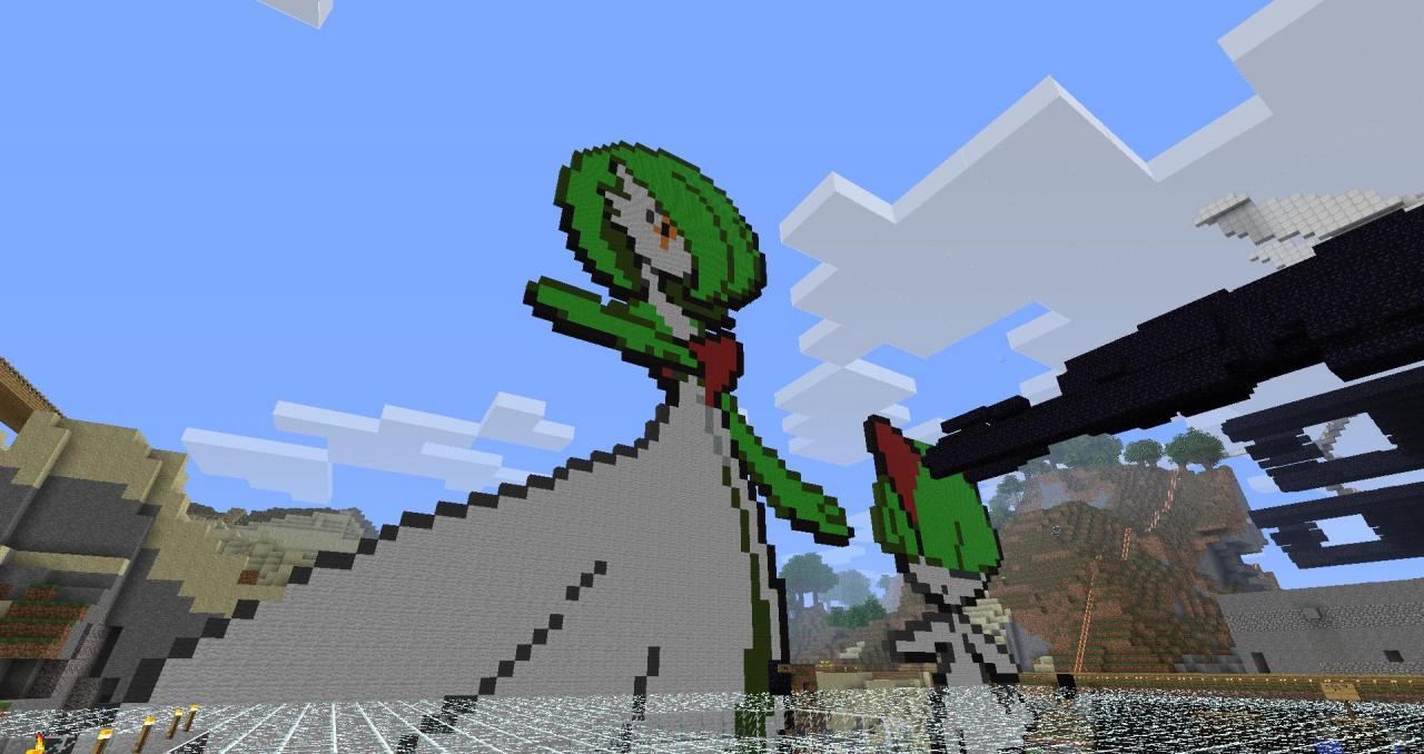 Gardevoir and Ralts Pixel art. Minecraft Map