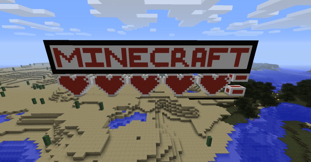 Minecraft Sign Supported by Hearts Minecraft Map