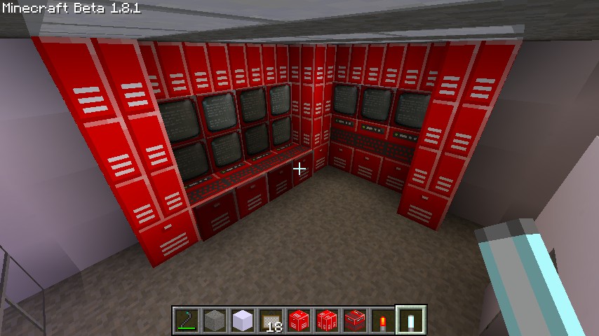 Modern industrail building with huge glowing vacuum tubes Minecraft Map