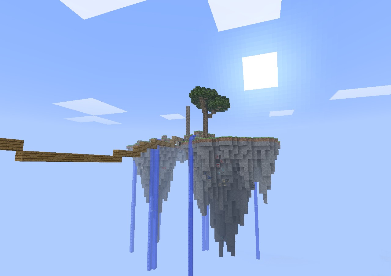 sky tower + sky bar + bridge to sky islands Minecraft Map