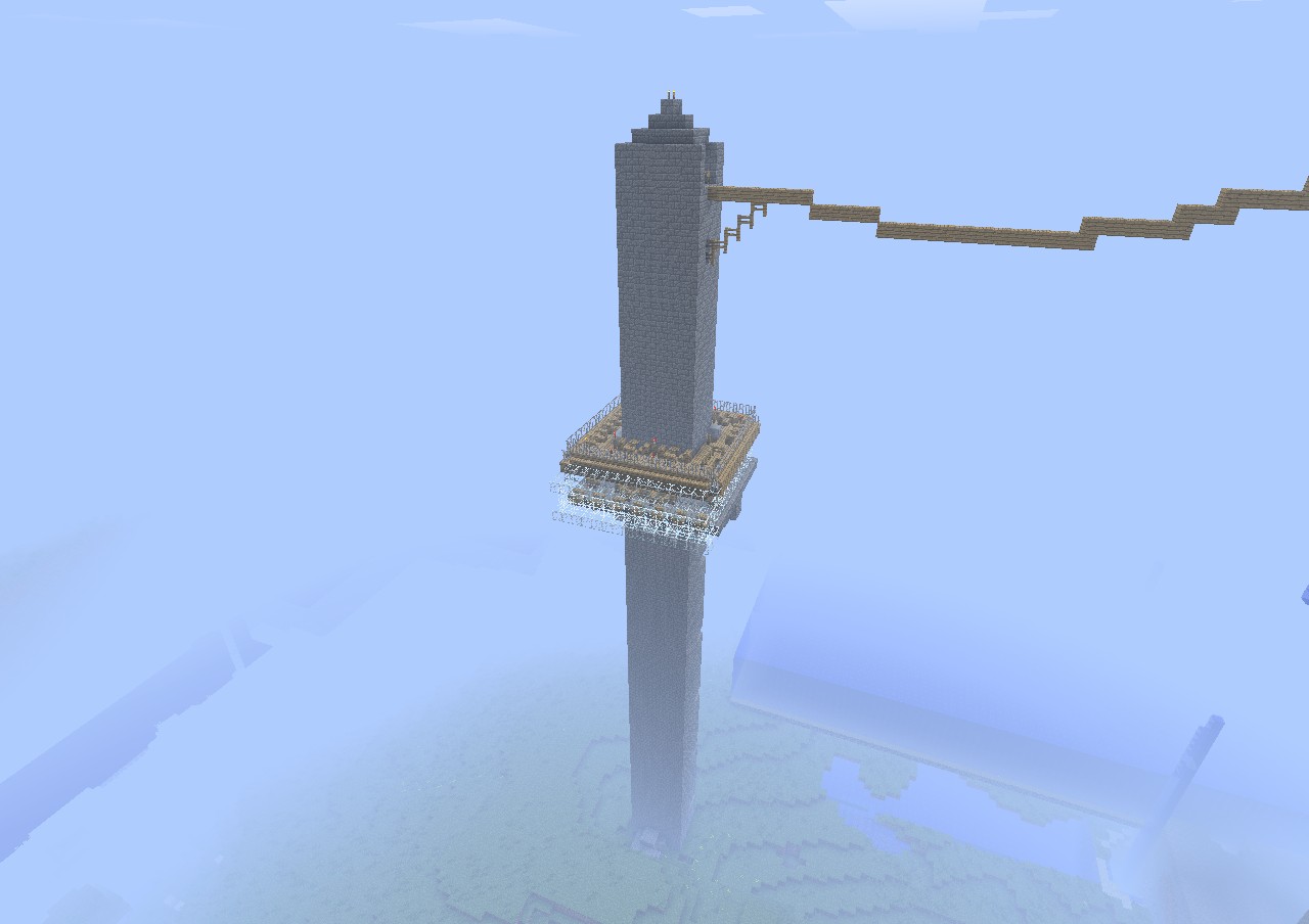 sky tower + sky bar + bridge to sky islands Minecraft Map