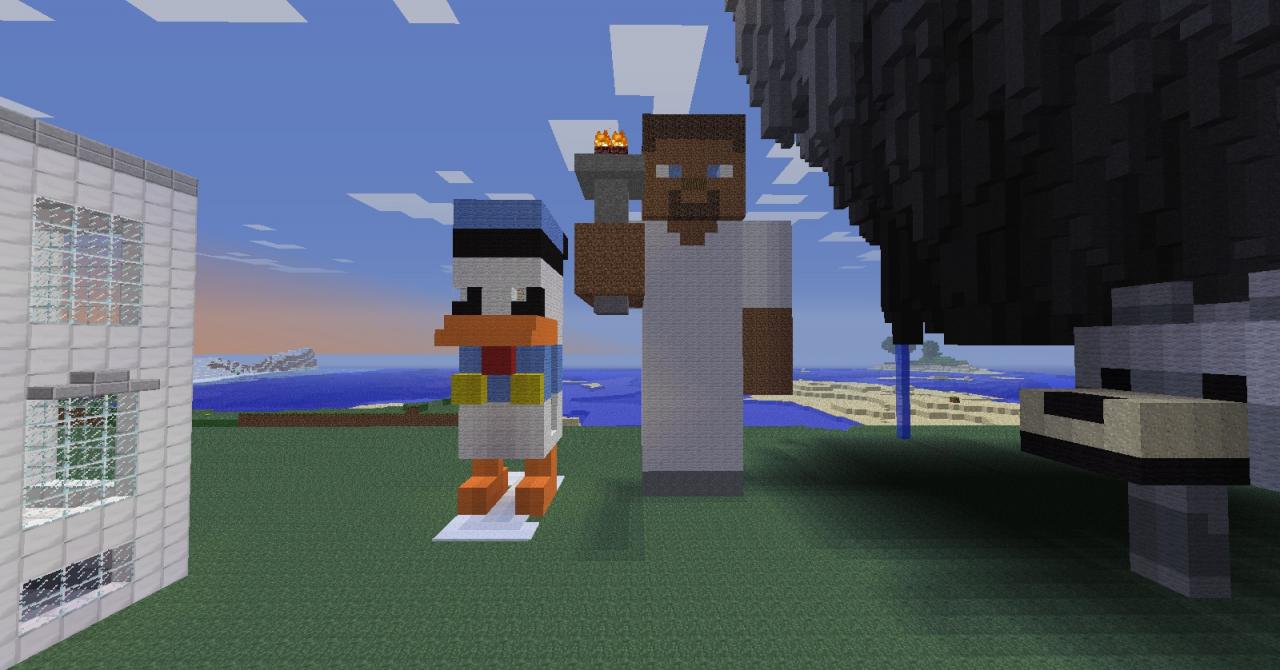 Olympic Steve and Donald Duck 3D Art Minecraft Map