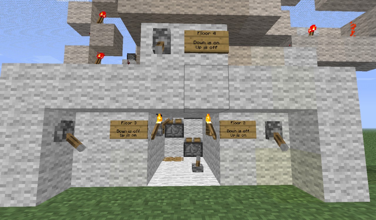 Elevator with pistons V2, Now with floors. Minecraft Map