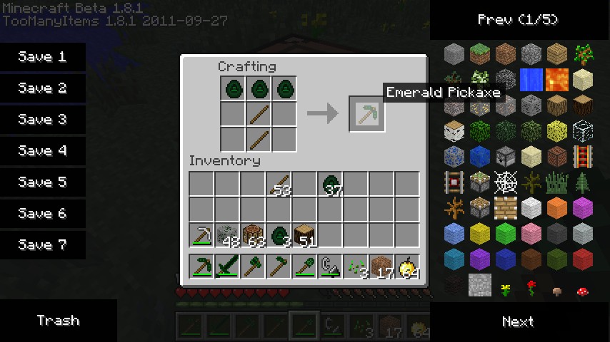 Emerald Tools Texture Replace Dem Diamonds 1.8.1 Minecraft Texture Pack