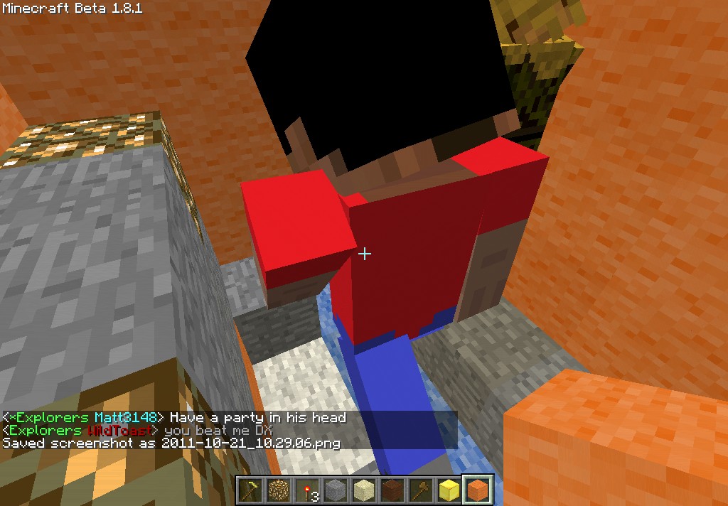 Inside the 8-Bit Head Minecraft Map