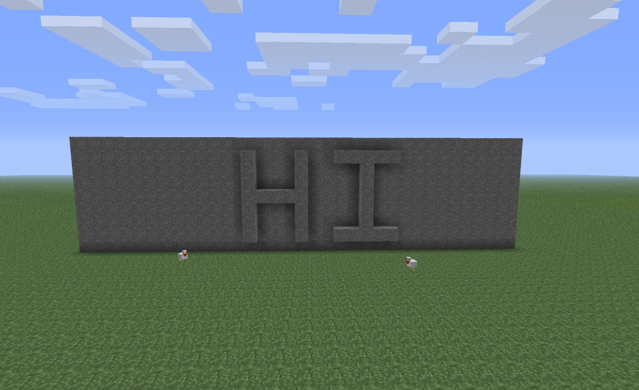 Working Redstone Piston HI sign Minecraft Map