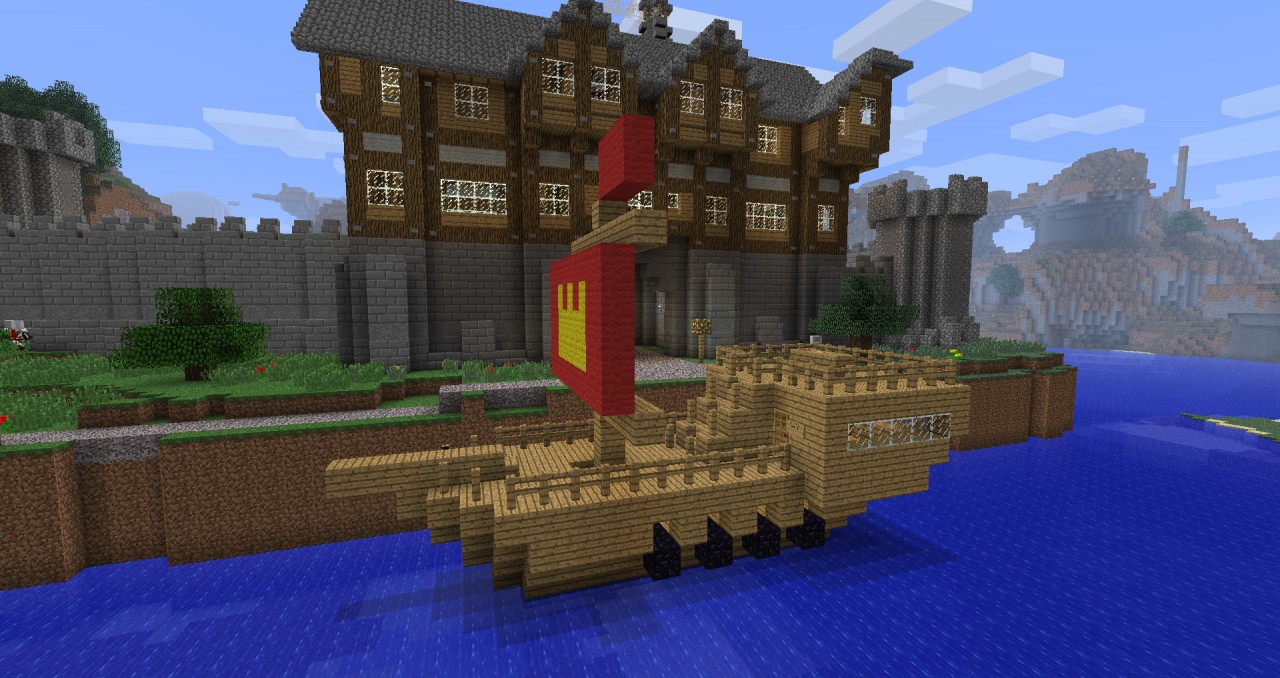 Ship and a castle Minecraft Map