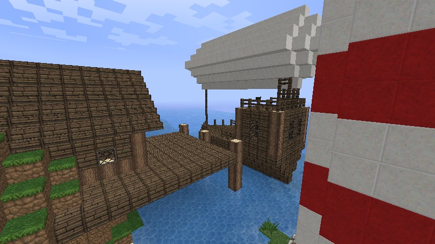 Nice Bay With A Flying Ship Minecraft Map