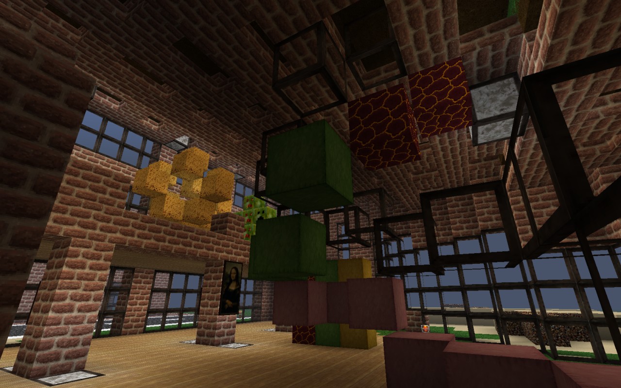 Green Modern Art Gallery and public pool Minecraft Map