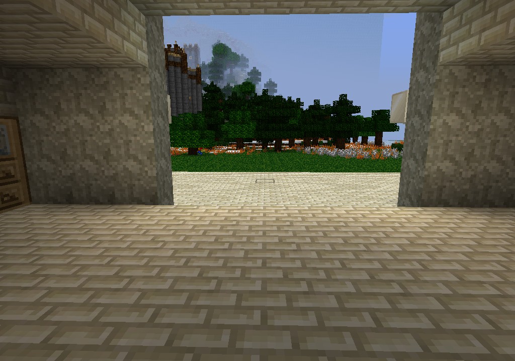 gate house with guard huts Minecraft Map