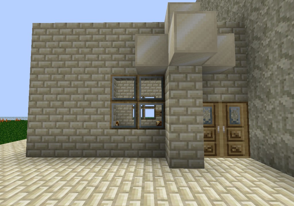 gate house with guard huts Minecraft Map