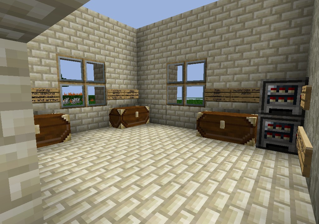 gate house with guard huts Minecraft Map