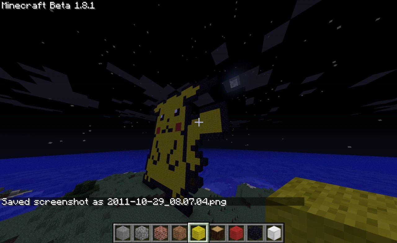 pickachu pixel art Minecraft Map