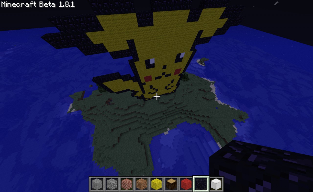 pickachu pixel art Minecraft Map