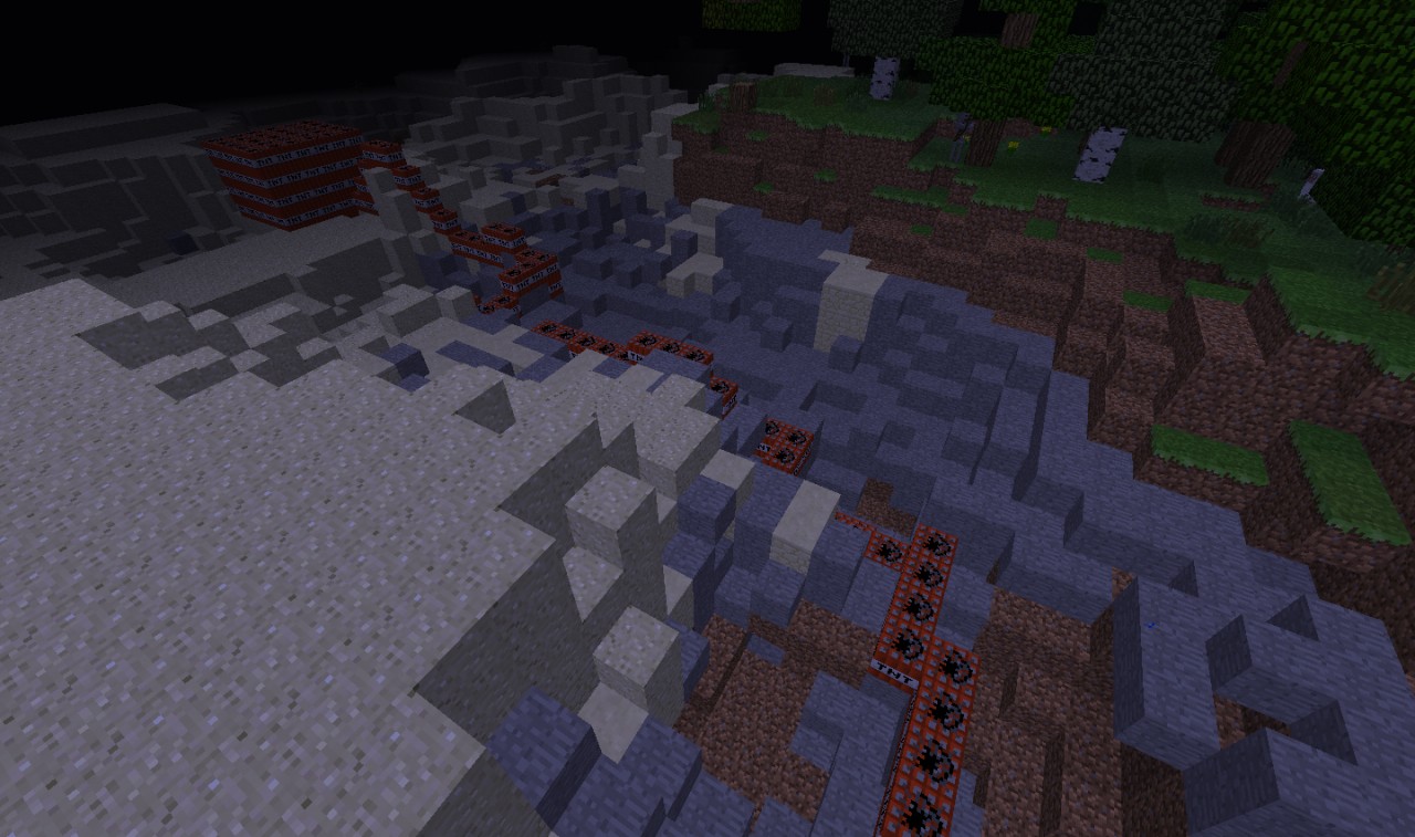 TNT Cannon with a long drop to bedrock Minecraft Map