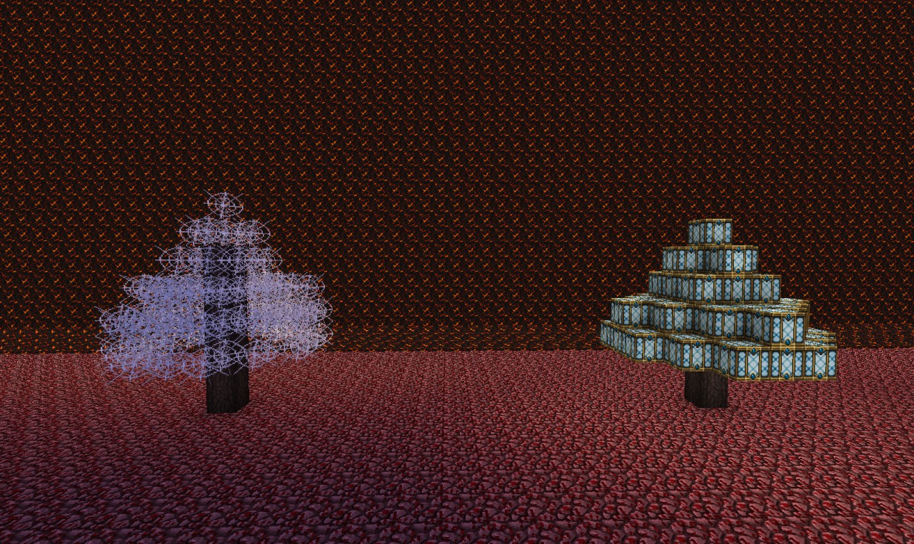 Different Colour Wool Trees, Nether Trees and Gold Trees Minecraft Project