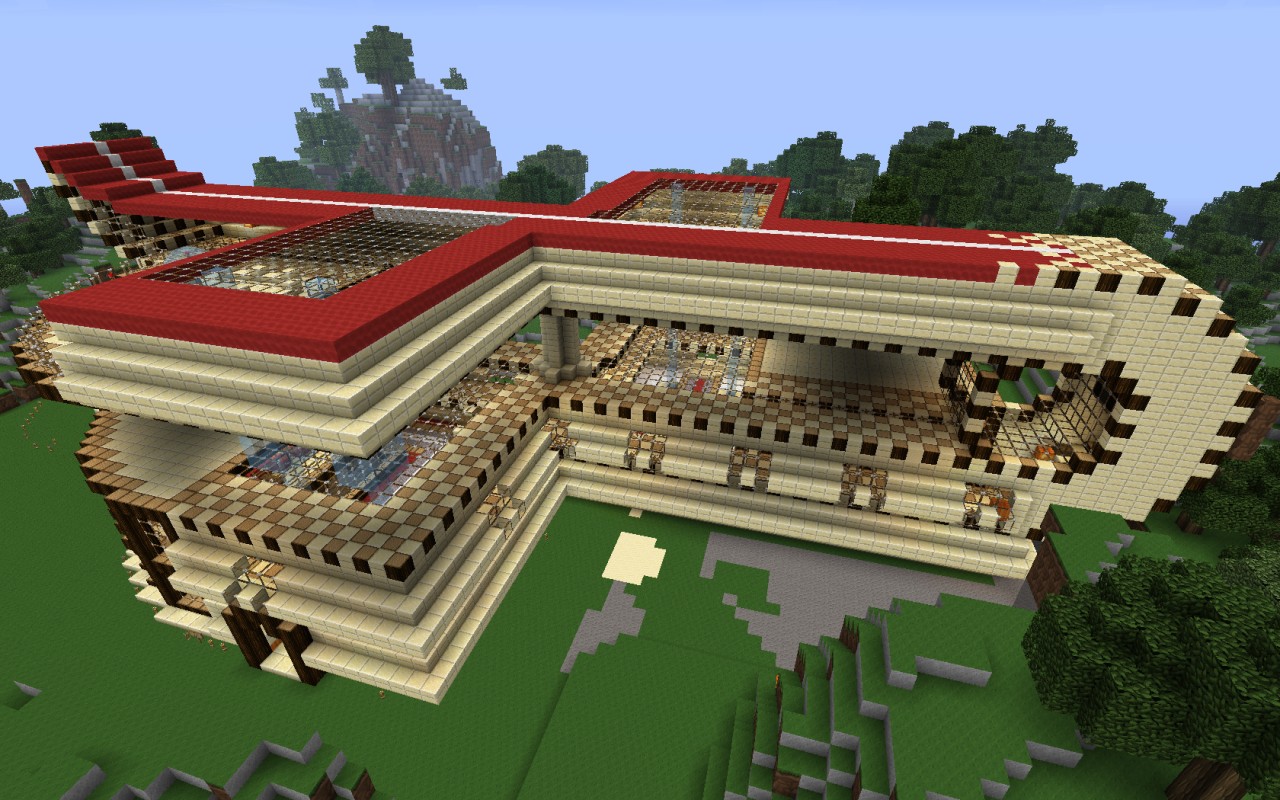 Strange, curved, looped but still stylistic build on Pwego Minecraft Map