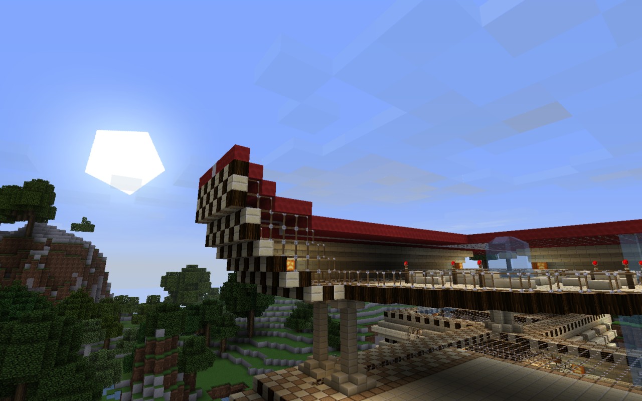 Strange, curved, looped but still stylistic build on Pwego Minecraft Map
