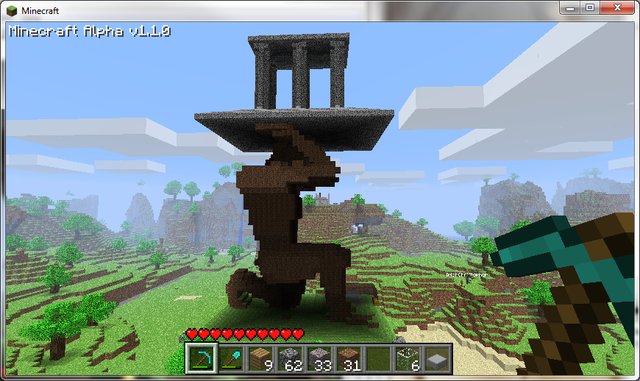 STATUE of man holding castle Minecraft Map