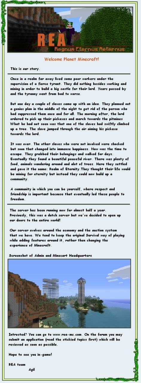 REA - Realm of Eternity Minecraft Server