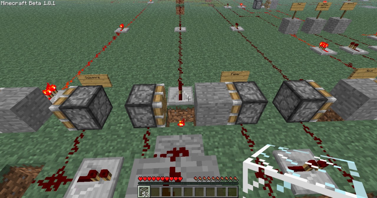 Redstone Rock, Paper, Scissors (Win Detector) V.1 Minecraft Map