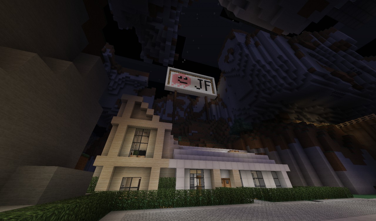 Modern Town - V1.2! Restaurant, gift shop, info booth, another house ...