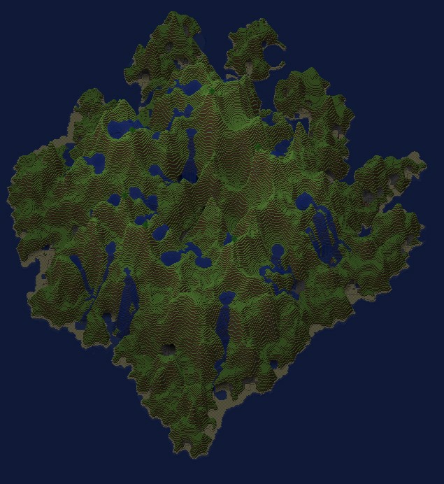 HUGE Island Terrain Map w/ HUGE cave system/ survival island Minecraft Map