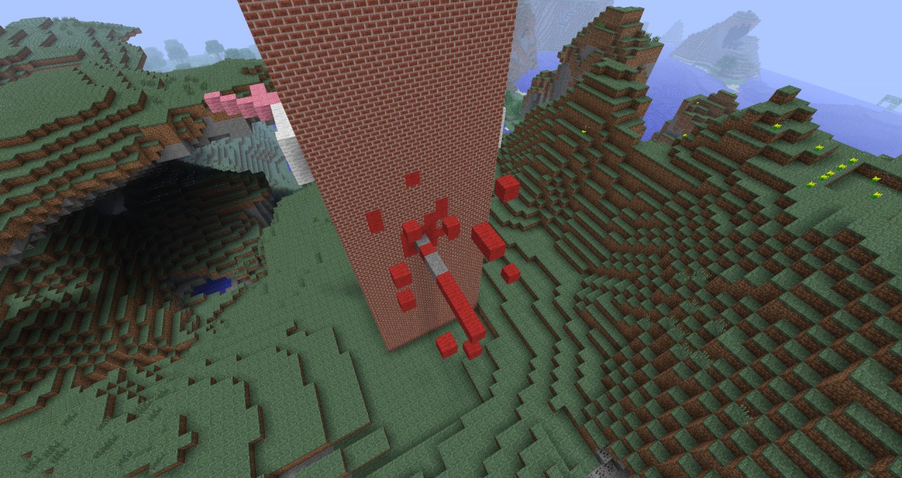 Guy getting stabbed with a sword into the wall (Pixel Art) Minecraft Map