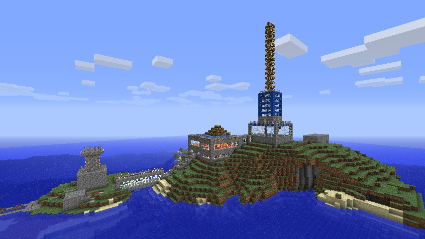 Island fortified mansion Minecraft Map