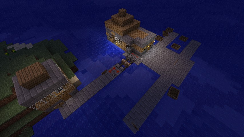 Island fortified mansion Minecraft Map