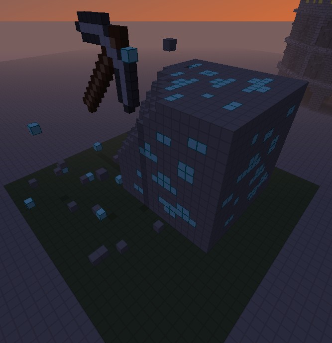 Giant Pickaxe Mining Diamond Ore Minecraft Map