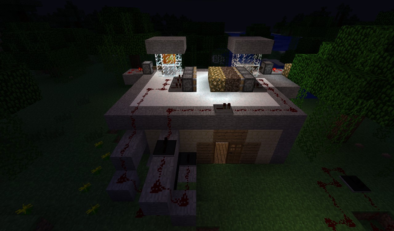 Ceilling Lamp with an on/off buttons! simple redstone! Minecraft Map