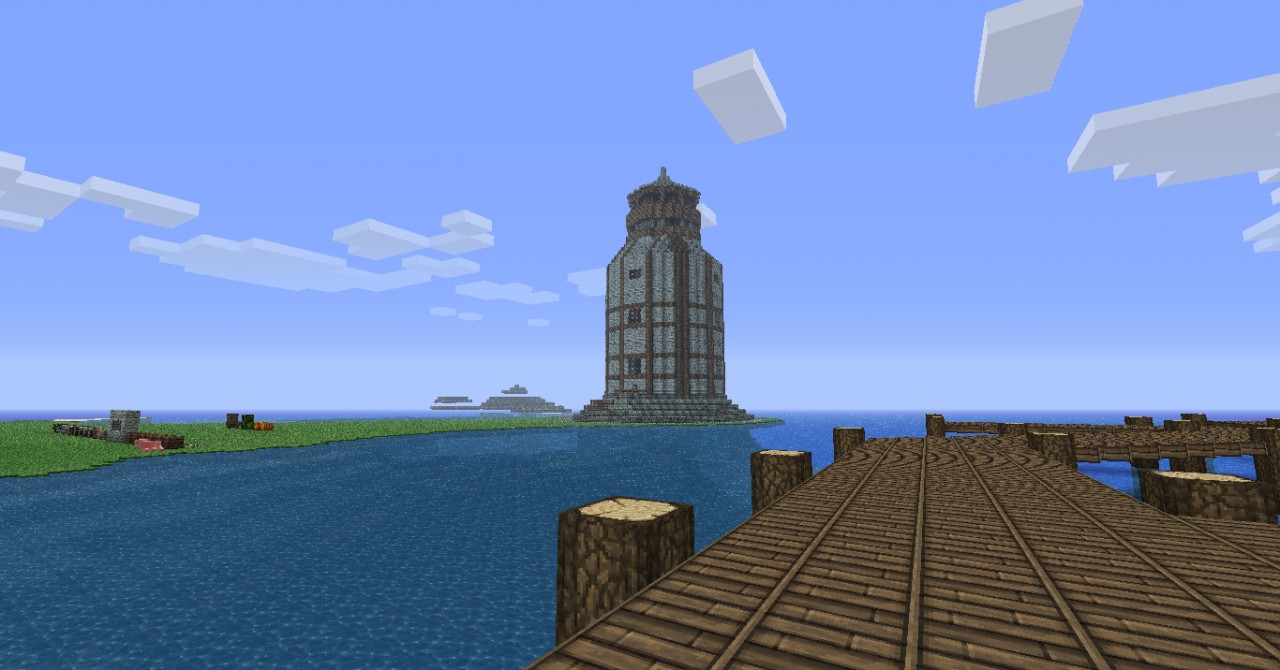 mideval lighthouse (with pistons) Minecraft Map
