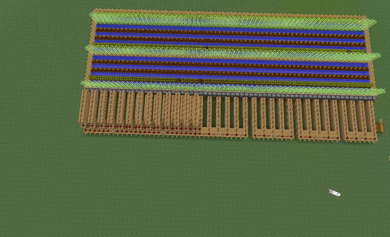 Flat grass sugarcane piston farm Minecraft Map