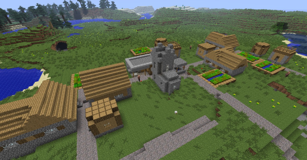 Epic Mountains, Caves, and valleys + starter house Minecraft Map