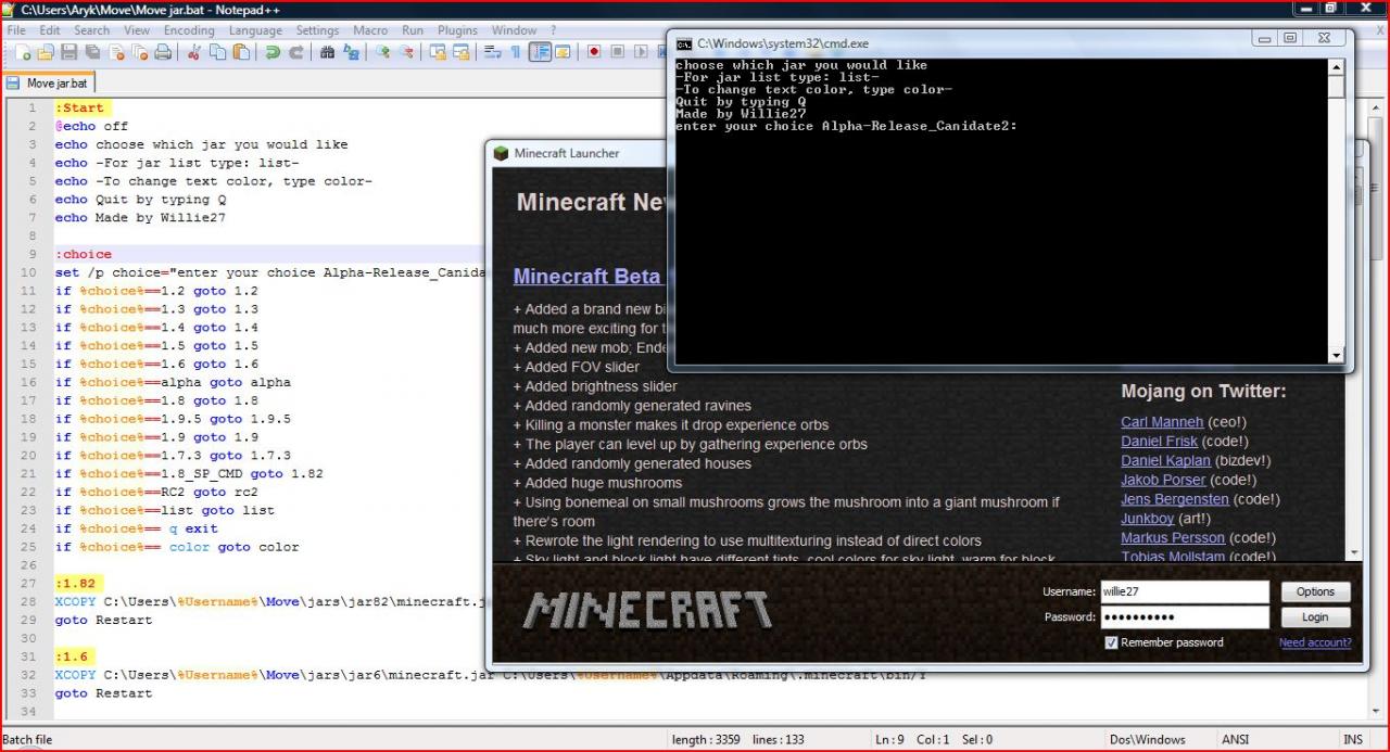 Minecraft BAT. jar switcher Minecraft Map