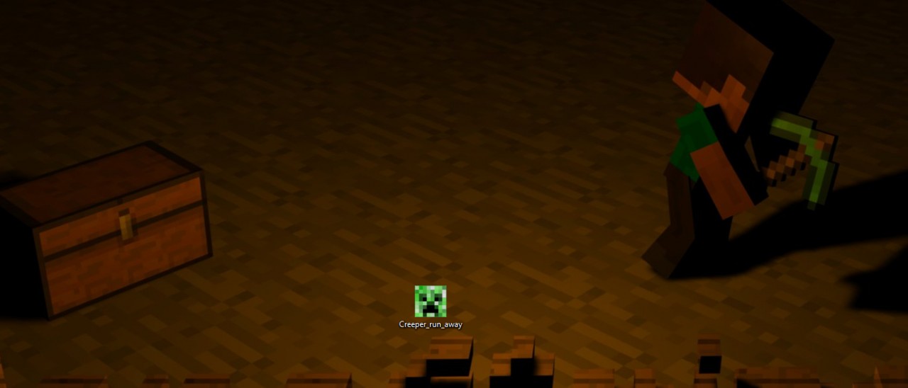 Creeper run away. Minecraft inspired minigame Minecraft Map