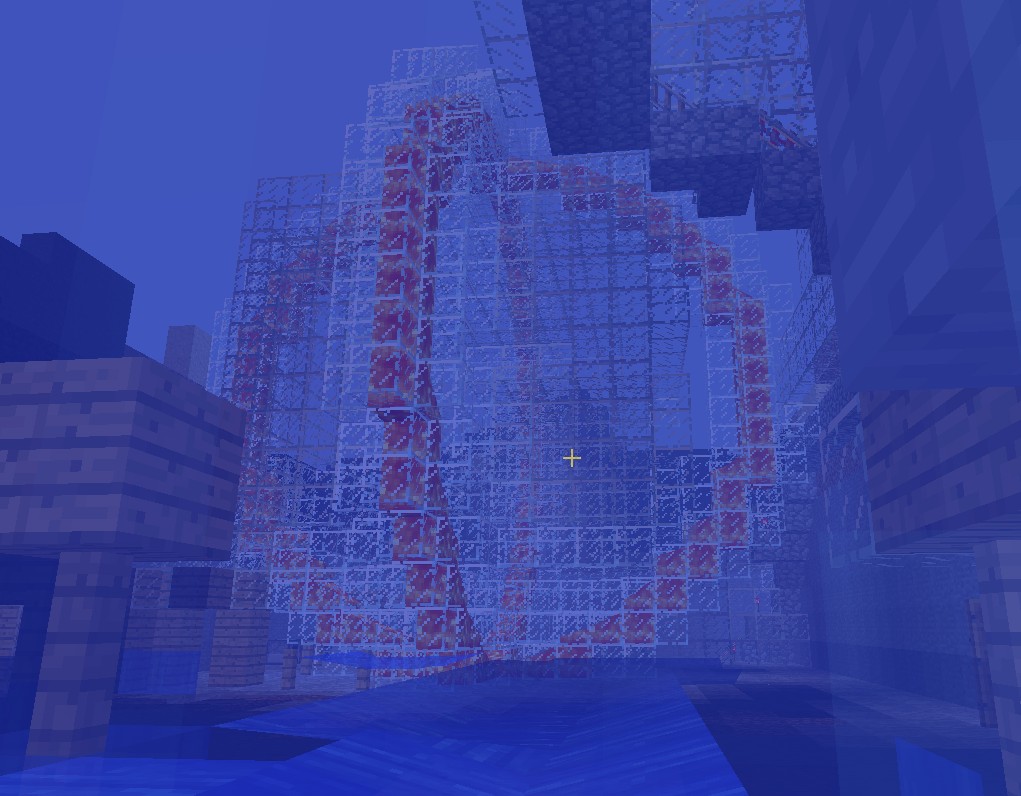 Underwater 'spherical' lava and glass structure. Minecraft Map
