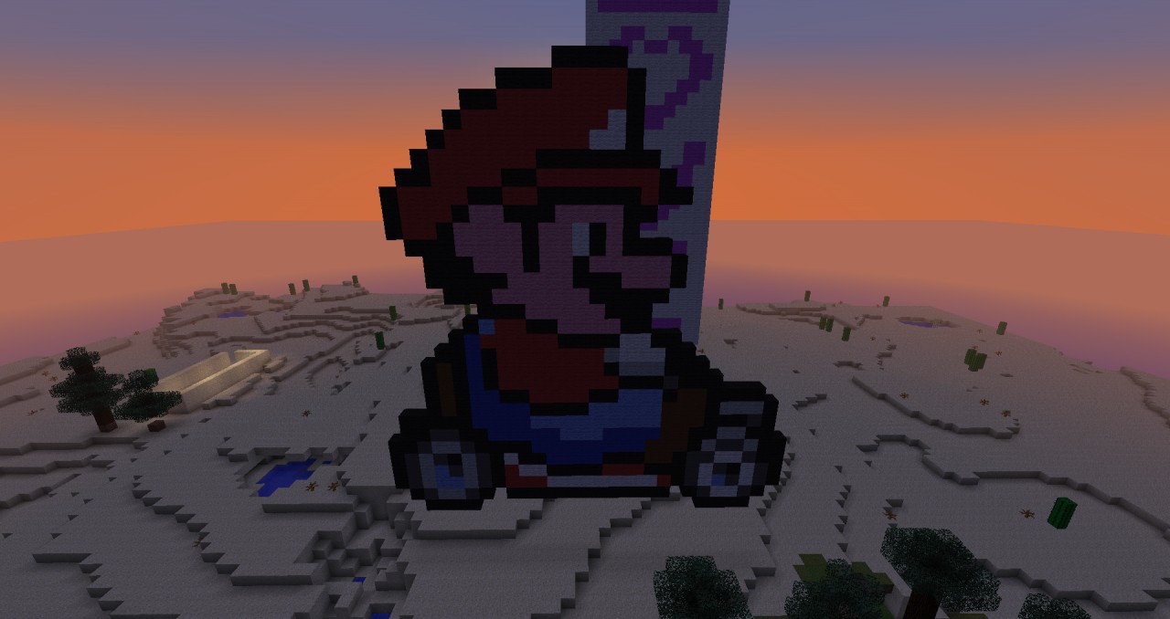 Mario in his Cart [pixel art] Minecraft Map