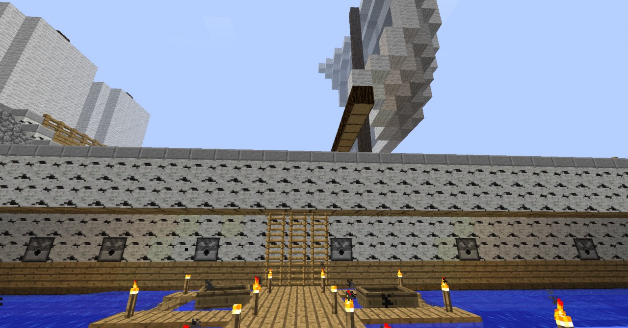 Birch Log Pirate Ship Minecraft Map