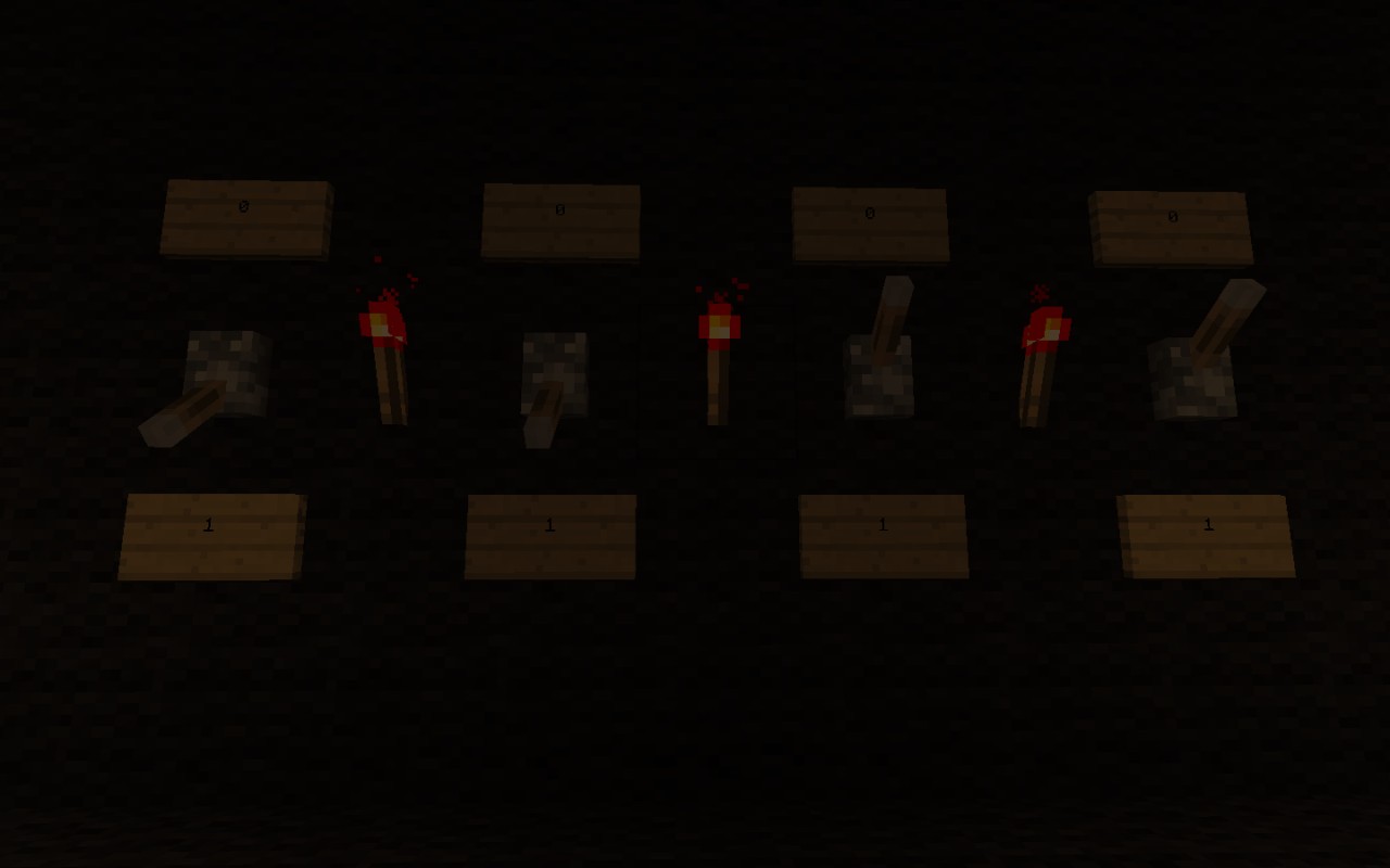 Redstone - 4-bit to decimal ( manual ) counter! Minecraft Map