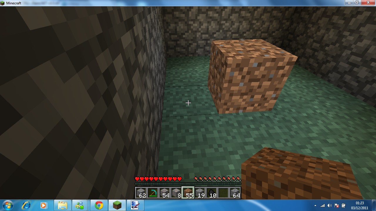 Stone and Dirt light-up. Minecraft Mod