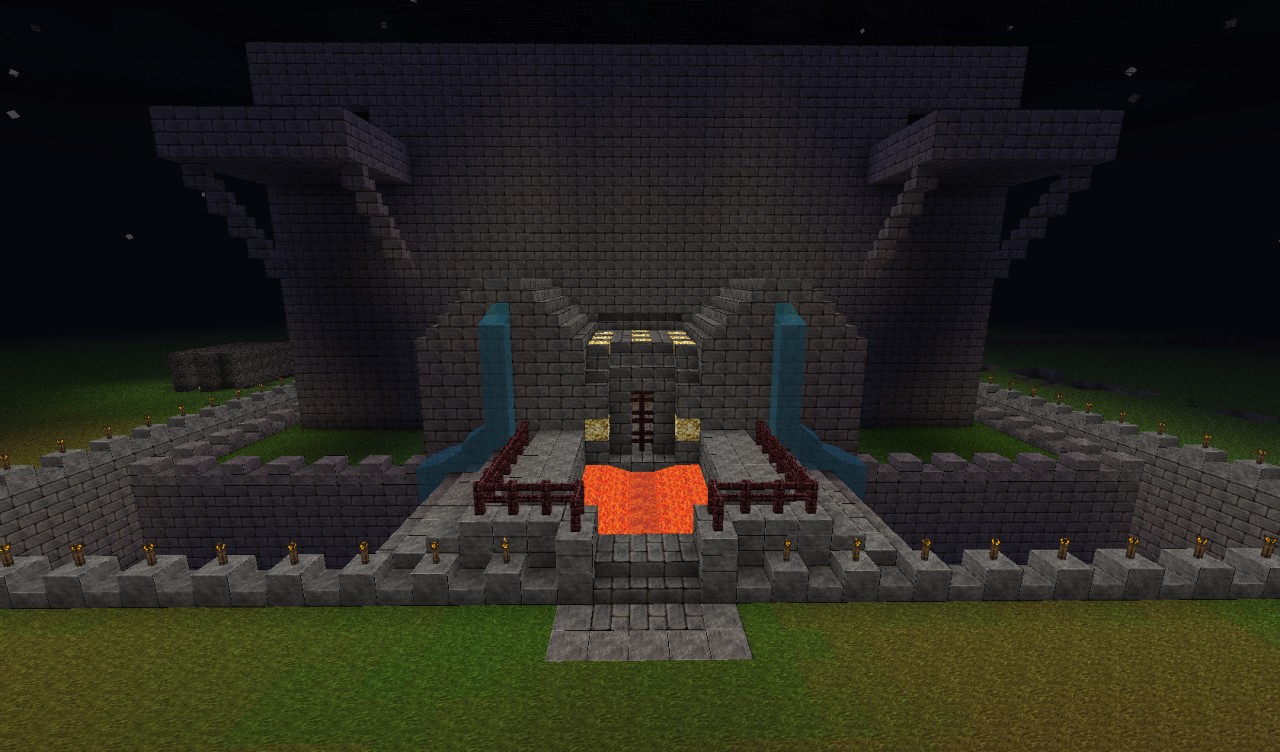 Castle with piston bridge Minecraft Map