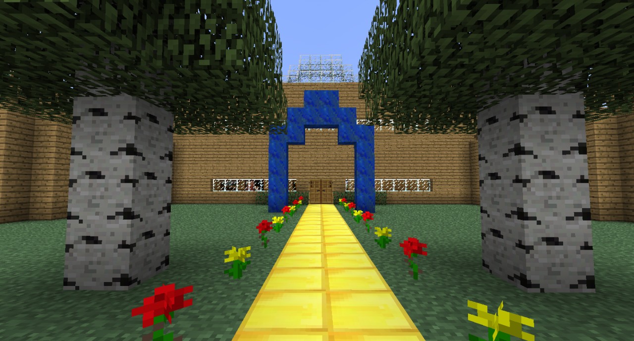 Awesome Mansion with Notch Statue + Wolf Pack Minecraft Map